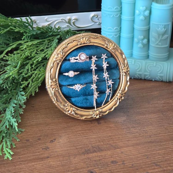 Engagement Ring Holder Earring Vintage Style Wedding Flat Lay ...