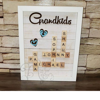 Scrabble Family Name Frame Art, Family Tree Wall Art, Scrabble Tile ...