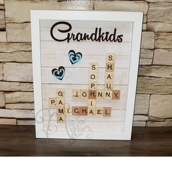 Scrabble Family Name Frame Art, Family Tree Wall Art, Scrabble Tile ...