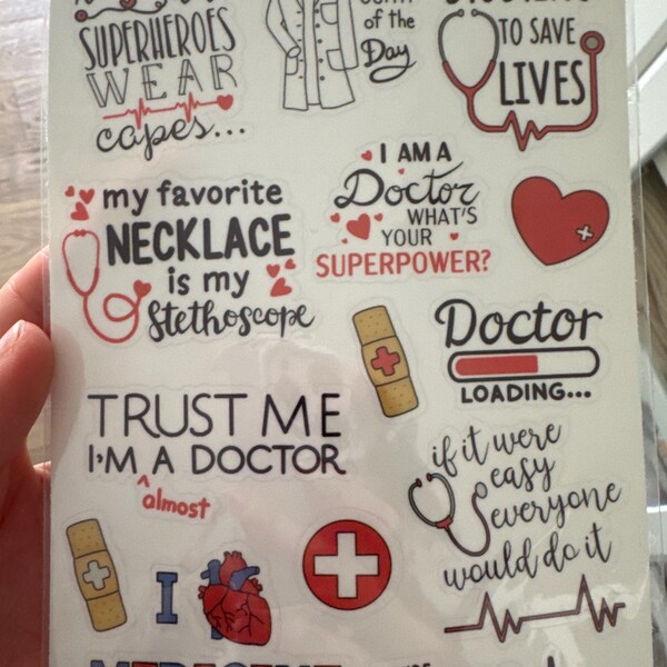 Medical Printed STICKERS Set, Quotes, Med School Stickers, Bullet ...