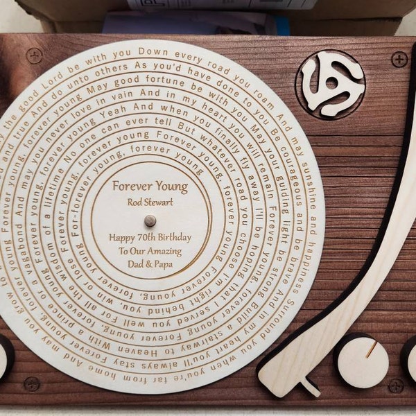 Solid Wood Custom Song Lyrics Vinyl Record Art Wall Hanging ...