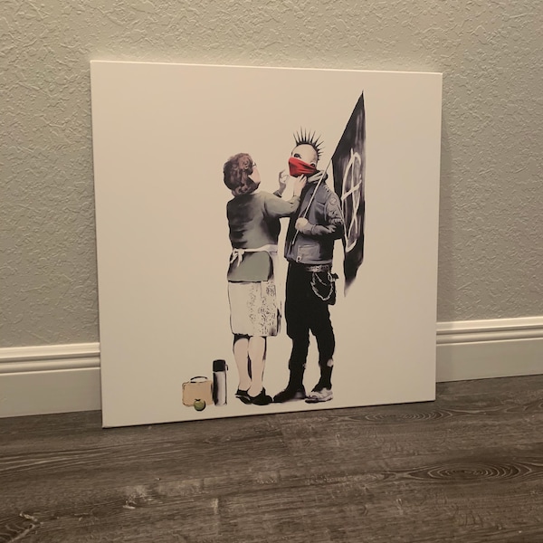 ARTCANVAS Anarchist and Mother - Punk Mum by Banksy Canvas Art Print - Etsy
