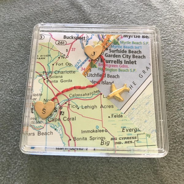 Long Distance Gift, Two Maps in One, Custom Map Gift, Maps in Frame ...