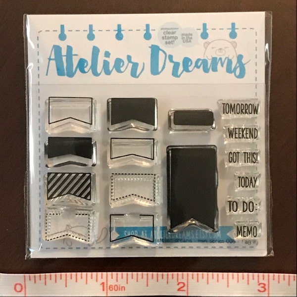 ADM-021 FLAG IT - Mini - Planner Stamps (photopolymer Clear Stamps) Tab ...