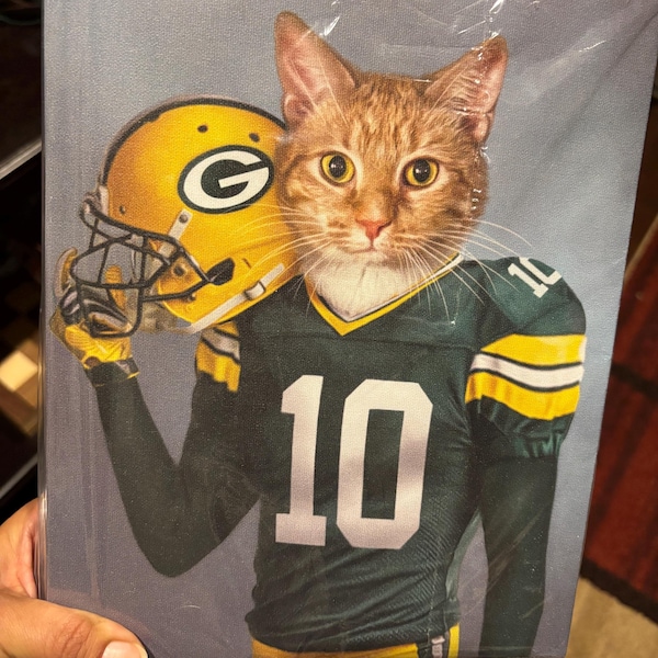 American Football Pet Portrait, NFL Dog Portrait, Poster, Custom Dog ...