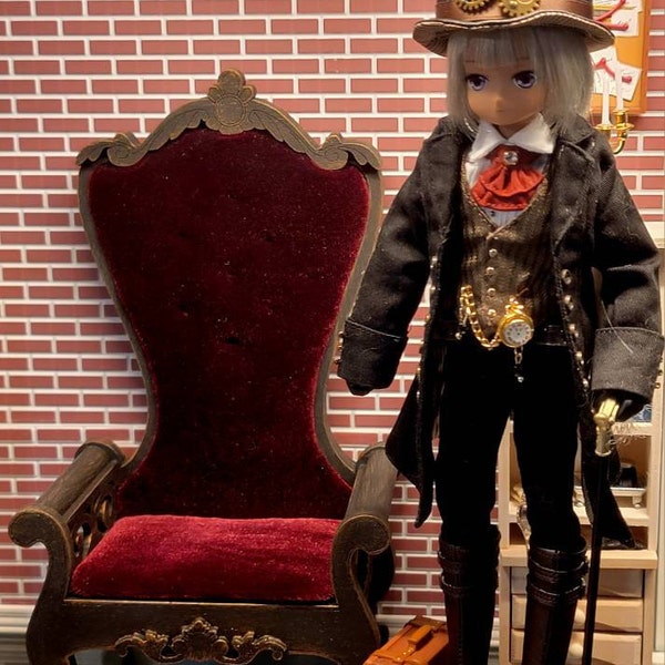 Miniature Throne for Doll, Vintage Throne, Dollhouse Chair, Throne With ...