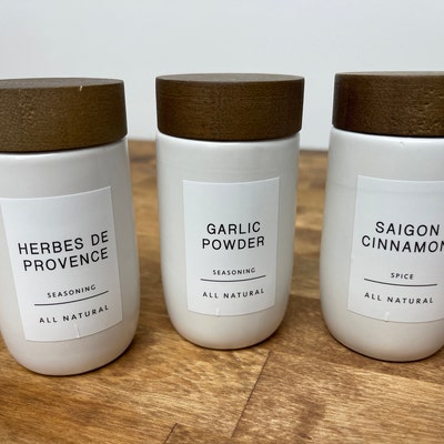 160 Minimalist White Spice Labels. Preprinted Modern Farmhouse - Etsy
