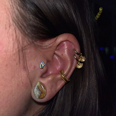 Triple Stack Conch Clicker, Double Beads With Smooth, G23 Titanium ...