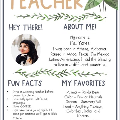 Meet the Teacher Templates Editable Modern Boho Plants Decor - Etsy