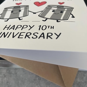 Happy Tin Years – 10th Anniversary Card: – Tin Anniversary Card - 10th ...
