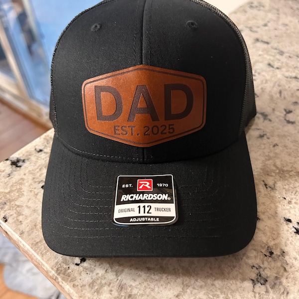 Personalized Dad Hat: Leather Patch, Established Year, New Dad Gift - Etsy