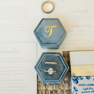 Custom Wedding Ring Box Monogram Ring Bearer Personalized Velvet Ring ...