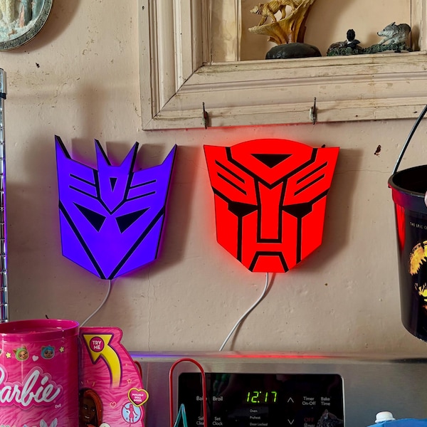 Personalized Autobots Logo Led Light Symbol Vs Decepticons Roll Out ...