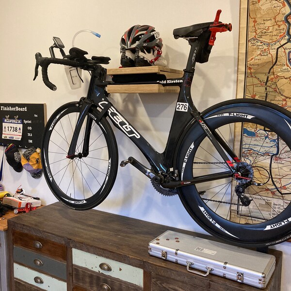 100% OAK Wood Bike Hanger Bike Shelf Bike Wall Mount Bike Rack Bike ...