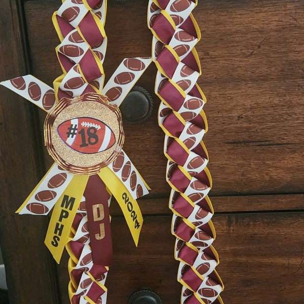 Football Ribbon Lei/senior Night/sport Night/graduation Leis/spirit ...