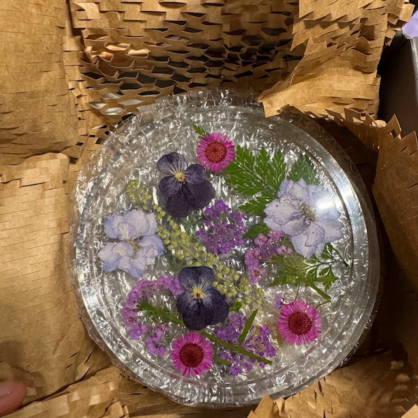 Natural Flowers Coasters,colorful Pressed Real Floral Outdoor Coaster ...