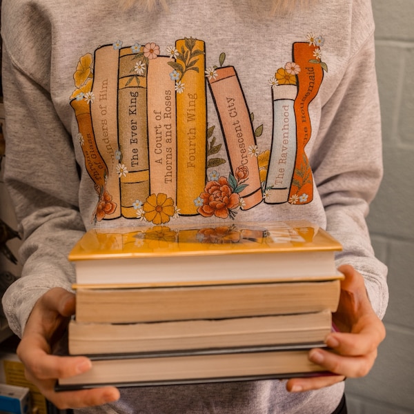 Custom Bookshelf Sweatshirt, Personalized Book Crewneck, Book ...