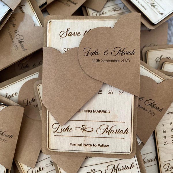 Wedding Invitation, Custom Wedding Favor ,wooden Save the Date Bookmark ...
