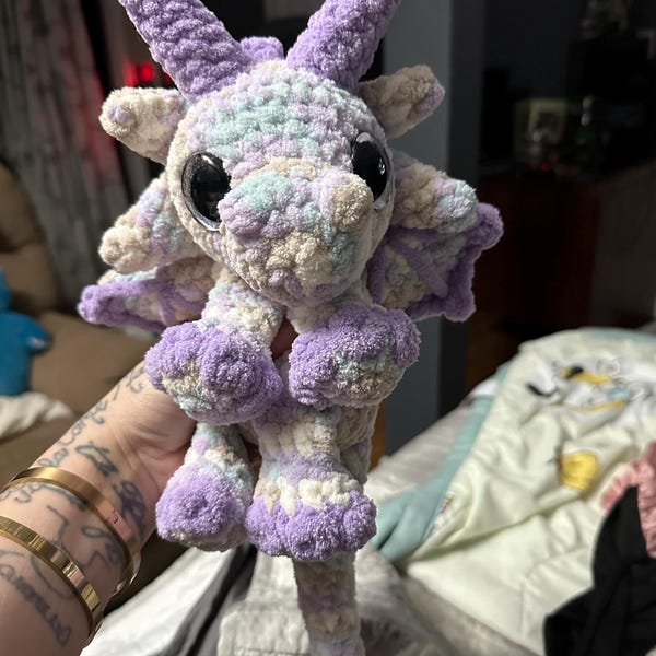 Neptune the Dragon Snuggler | PDF Crochet Amigurumi Pattern | Low Sew ...