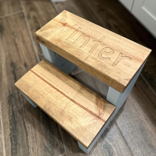 Personalized Modern Kids Step Stool, Personalized Kid Step Stool ...