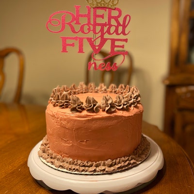 Princess Cake Topper, ANY COLORS, 5th Birthday, Fifth Birthday, Girls ...