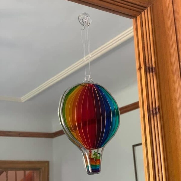 Painted Glass Balloon With Cat. 12.0 X 9.0 Cms. Hanging Decoration ...