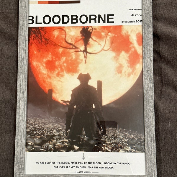 Bloodborne (2015) for Ps4- Video Game Poster, Minimalist, Moon Presence ...
