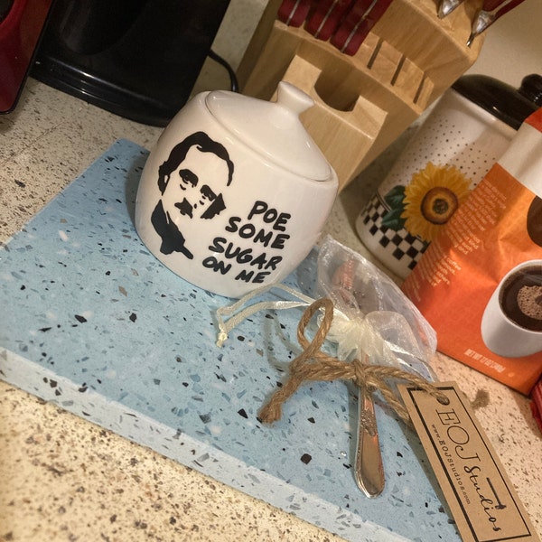 Edgar Allan Poe Sugar Bowl: Upcycled Funny Gift for Reader - Etsy