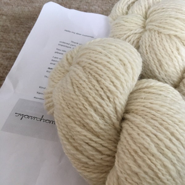 White Weaving Wool Threads - 100 G. Yarn for Dyeing - Lithuania Wool ...