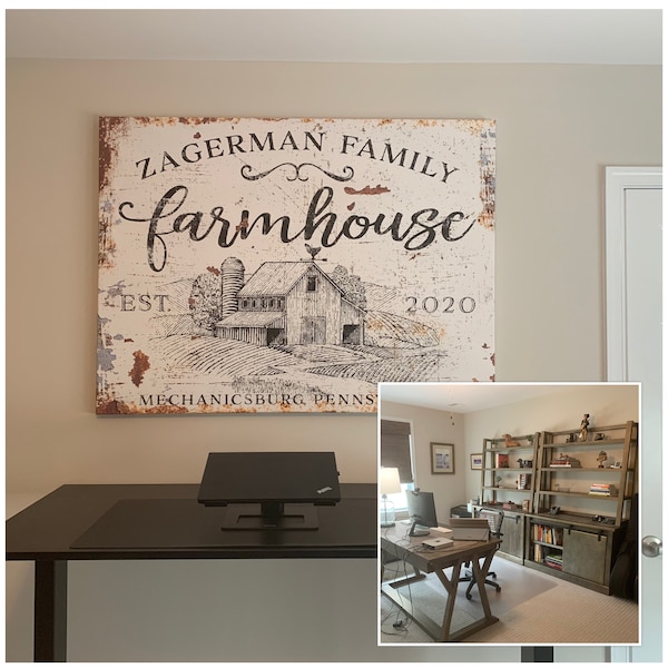 Custom Family Name Sign Rustic Farmhouse Sign Modern Farm Wall Decor ...