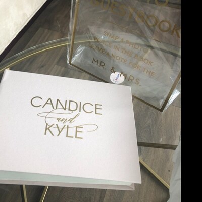 Big Gold Foil Sign Acrylic Wedding Sign Guest Book Glass Sign ...