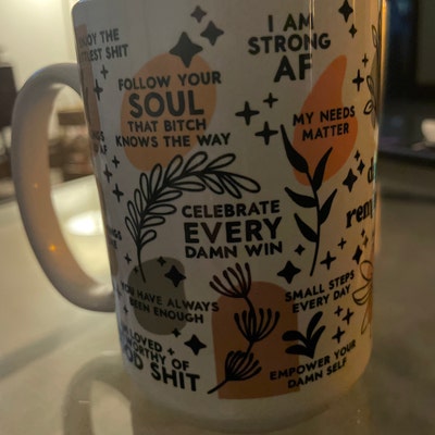 Daily Reminders Mug 15oz Coffee Mug Minimalistic Motivational Quote ...