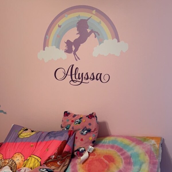 Personalized Rainbow Wall Decal - Girls Personalized Name Rainbow Wall ...