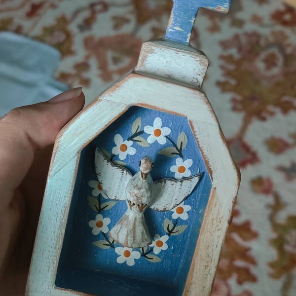 Oratory Wall Decor Holy Spirit Shrine Handmade Christian Art Baptism ...