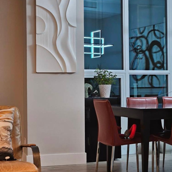 Combined Ripple Style Decorative Wall Art- Textured Board- Home Decor ...