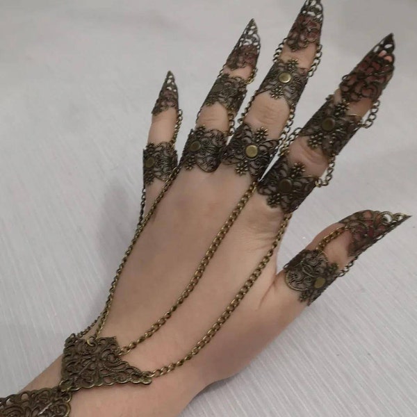 Full Hand Claws "ophelia" Gothic Jewelry Gift Finger Claw - Goth ...