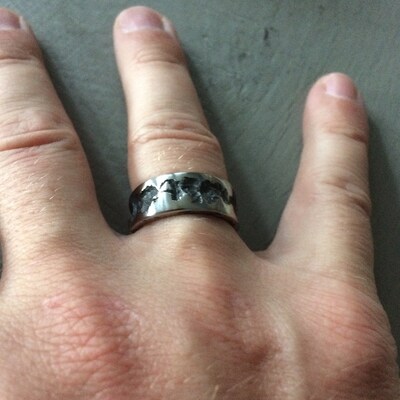 Black Iron Ring Band, Hand Forged Pagan Ring, Adjustable Men's or Women ...