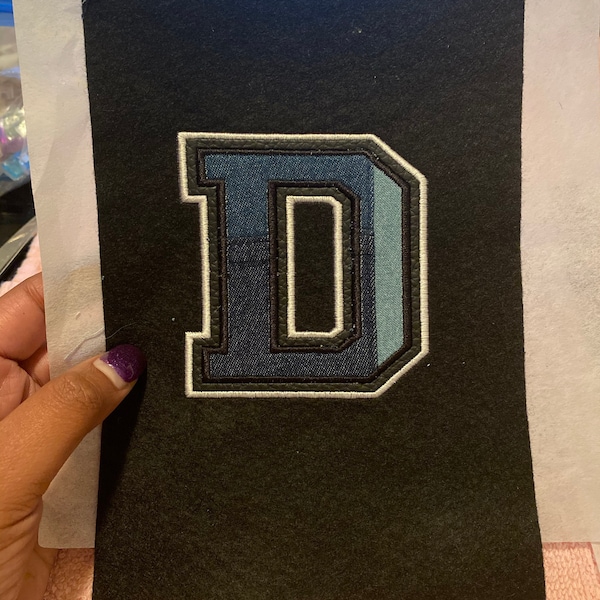 Double Applique Varsity (style 2) Machine Embroidery Font Monogram ...