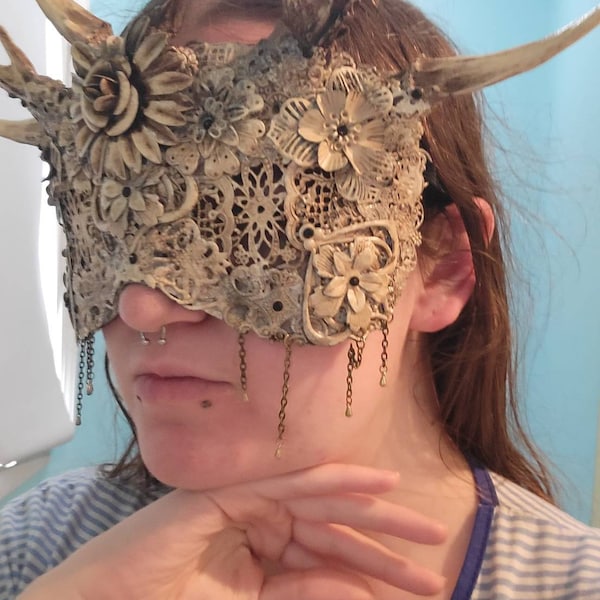 Small Horned Crown Mask - Etsy