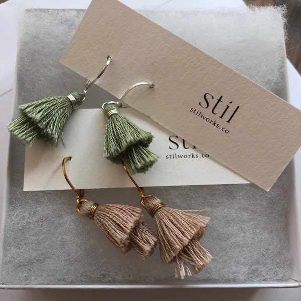 Ashley Tassels - Double Tiny Tassel Earrings - Small Gift Idea! - Stil ...