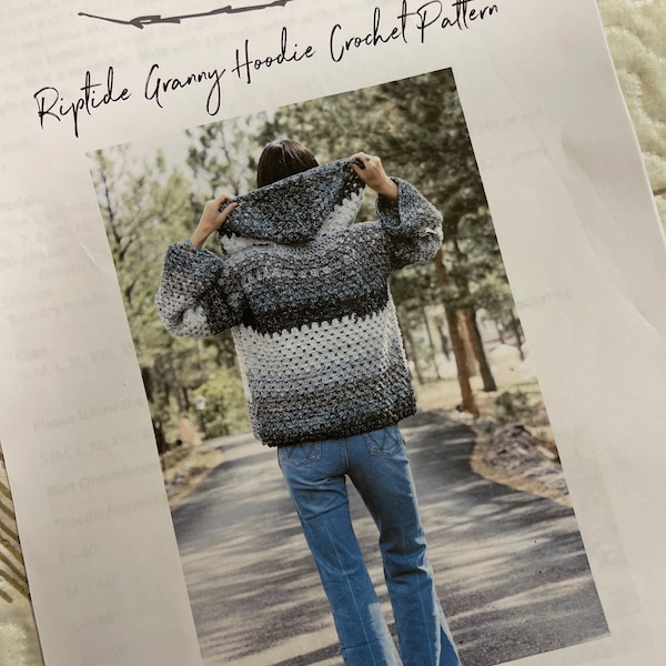 Granny Hoodie Easy Crochet Pattern, Riptide Hoodie Cardigan Crochet ...