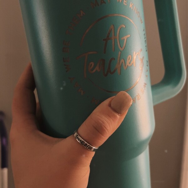 Teach Ag Stacker Ring - Country & Western Style - Thumb Ring - Etsy