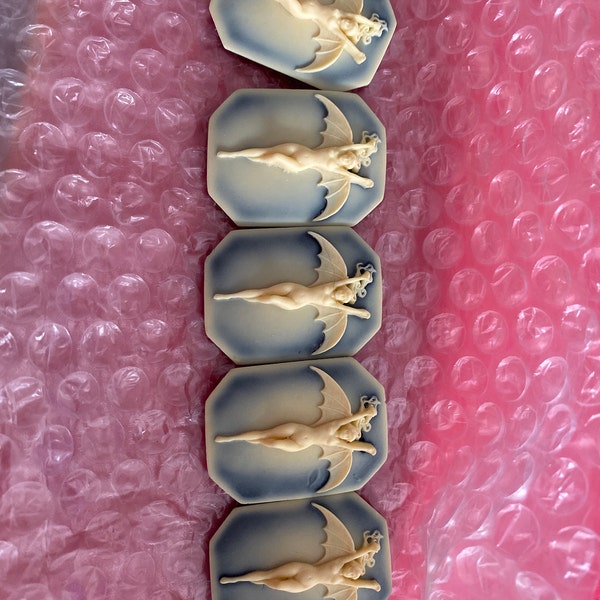 Vampire Cameo - 5 Unset Cameos - Vampire Bat Girl Lady Ivory on Hazy ...