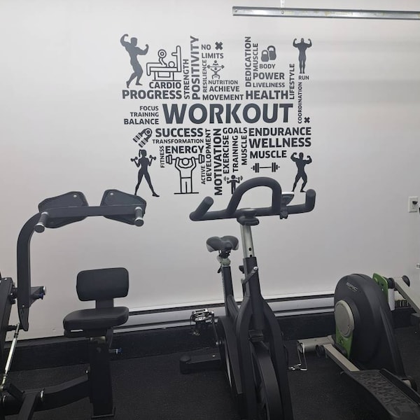 Workout Vinyl Gym Wandtattoo, inspirierende Worte, Gym Aufkleber ...