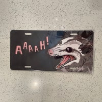 Funny Possum License Plate Screaming Possum License Plate Possum Front ...