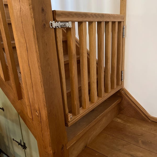 Solid Oak Gate/ Custom Built Stair Gate/ Pet Gate/ Entrance Gate - Etsy UK