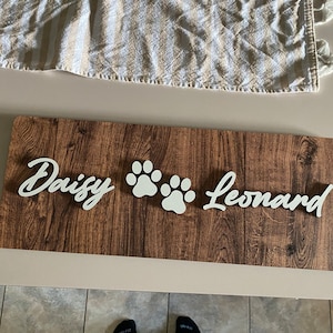 Personalized Dog Wood Leash Holder Dog Sign Leash Hook Collar - Etsy