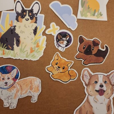 Blue Merle Space Corgi Stickers Pack VINYL - Etsy