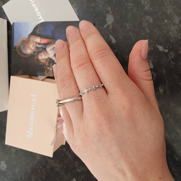 Kyrie Rosary Ring 14k 18k Solid Gold Catholic Ring - Etsy