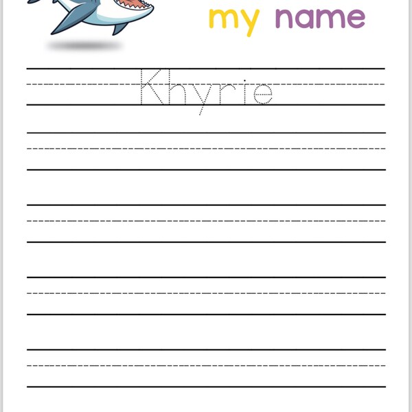 Custom Name Tracing Page, Custom Name Tracing Sheet Handwriting ...